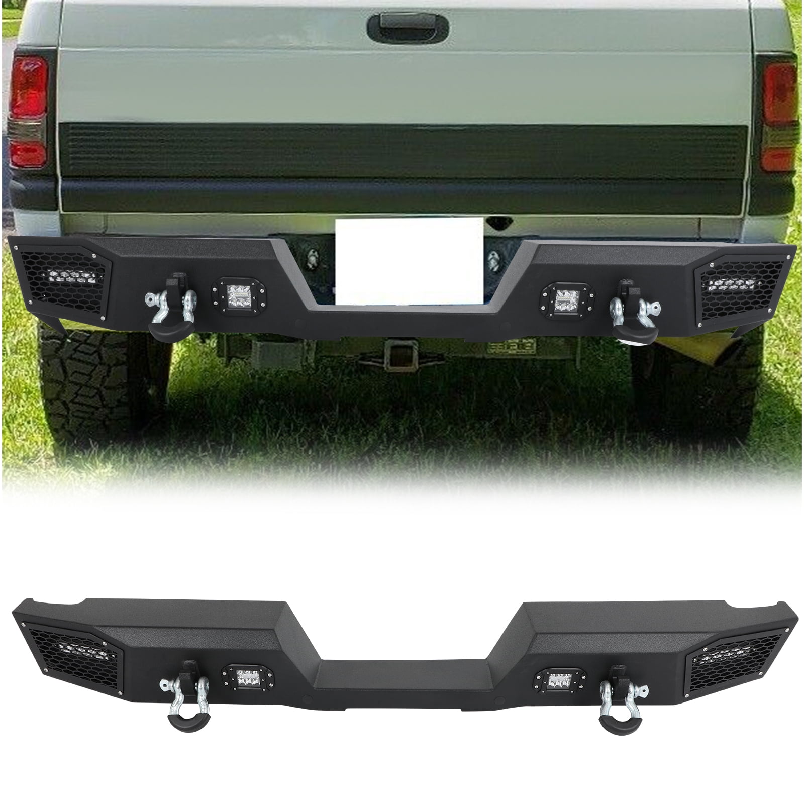 ECCPP Off Road Rear Bumper Compatible for 1994 1995 1996 1997 1998 1999 ...