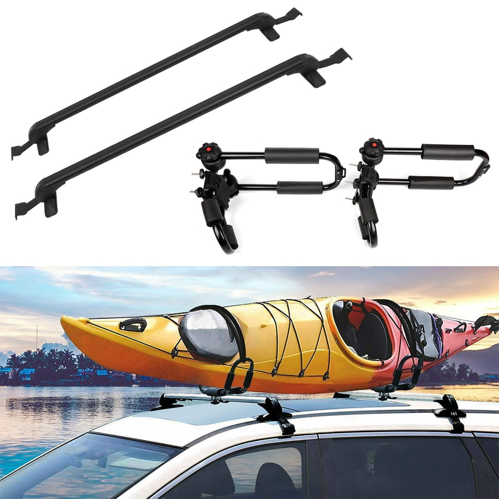 ECCPP Roof Rack Crossbars+Kayak Rack+Tie-Down Straps Fits Universal 48 ...