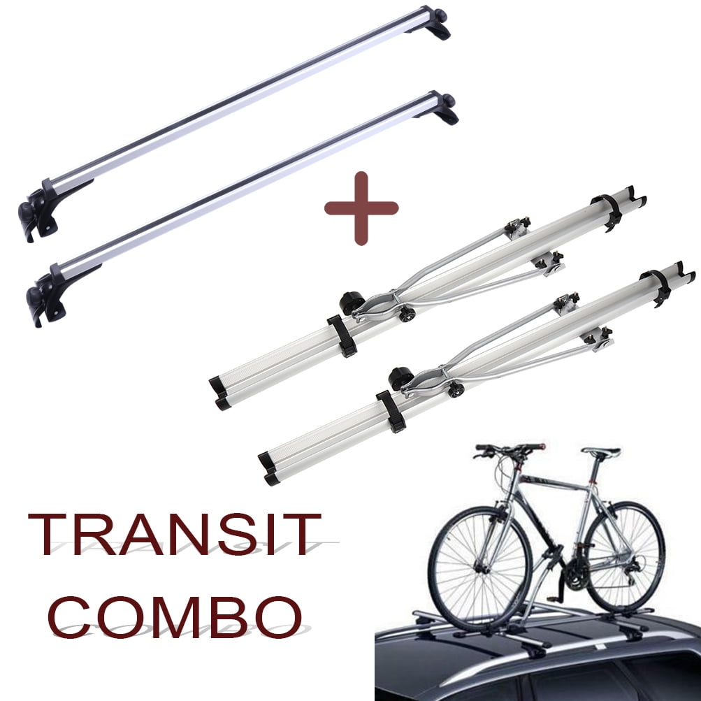 ECCPP Roof Top Cross Bar w/ Bike Rack Set Universal 48" Window Frame ...