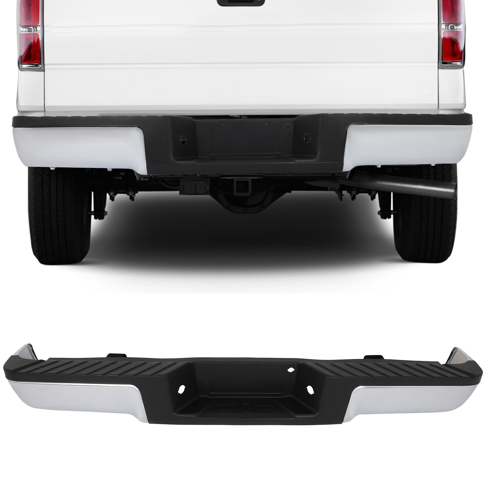 ECCPP Steel Chrome Rear Step Bumper Fits For 2009-2014 For Ford F150 ...
