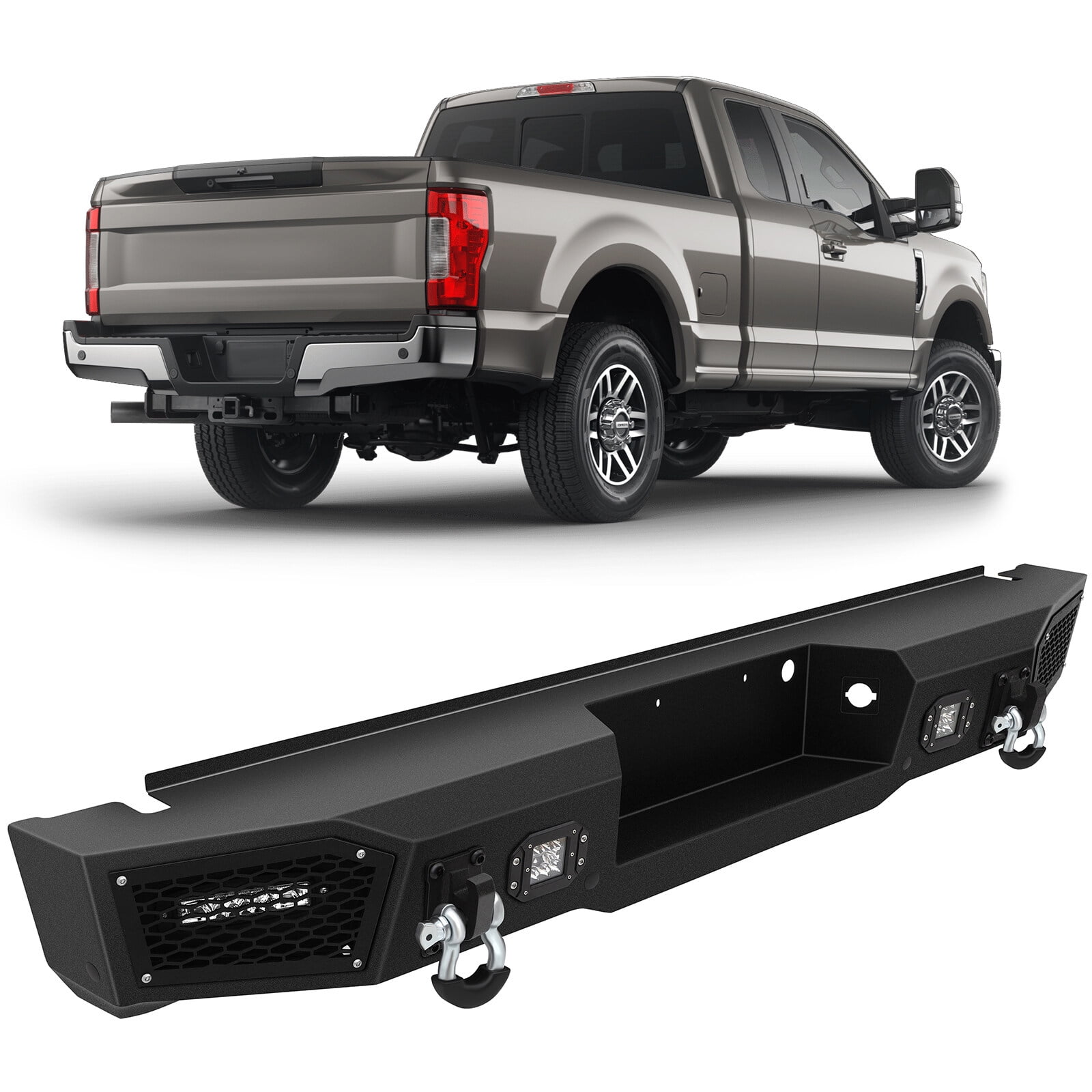 ECCPP Textured Black Rear Bumper Fits For 2011-2016 For Ford F-250 ...