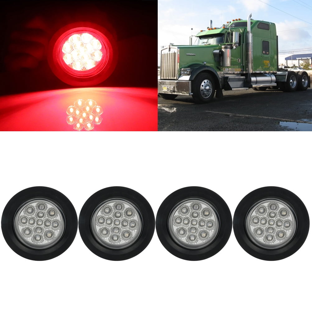ECCPP Universal 10Pack 2.5â€13LED Red Stop Turn Signal Lamp w/Grommet ...