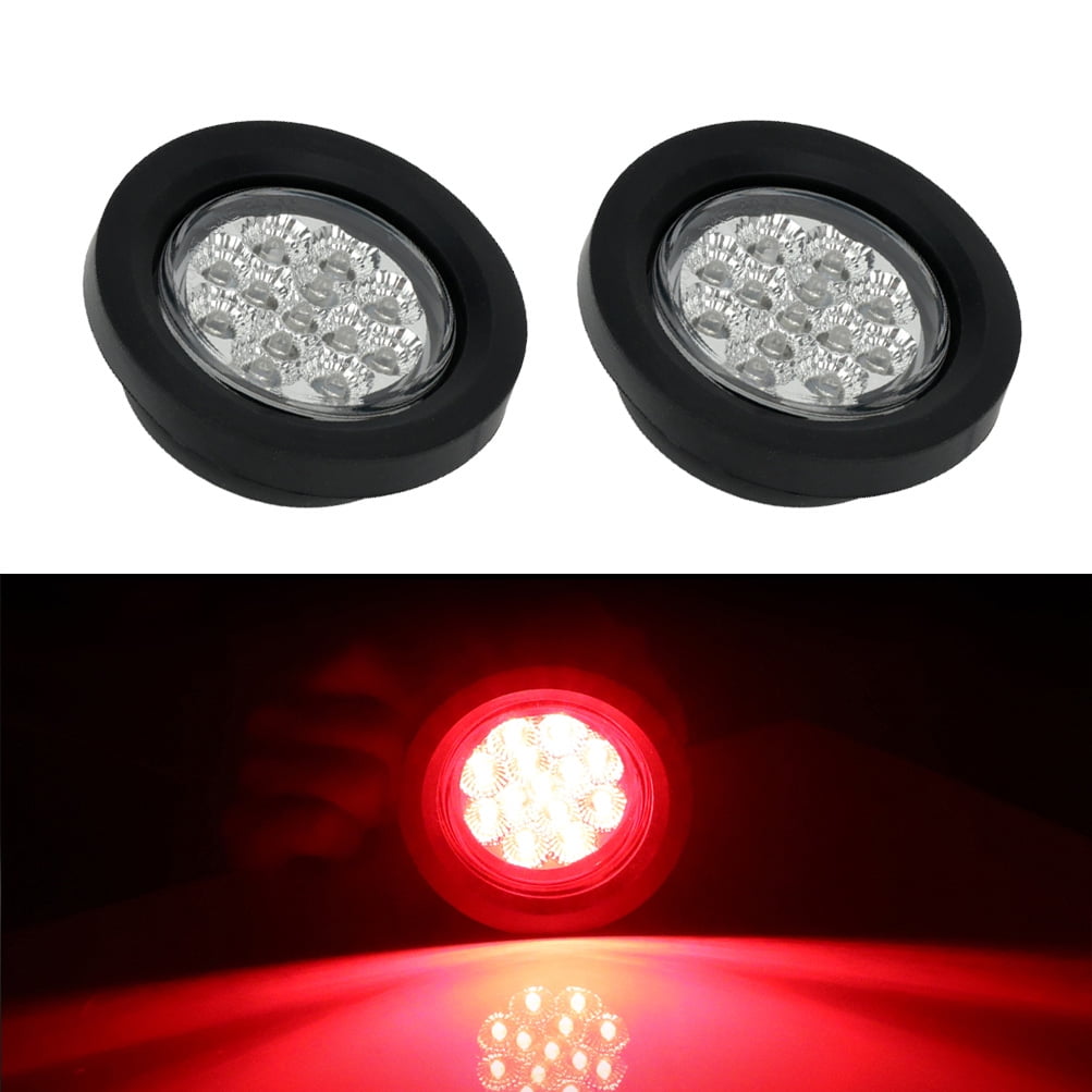 ECCPP Universal 2Pack 2.5â€ 13LED Red Stop Turn Signal Lamp w/Grommet ...