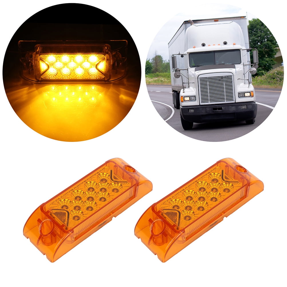 ECCPP Universal 2Pack 6â€13 Leds Amber Stop Turn Signal Lamp Side ...