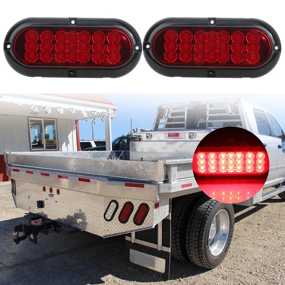 ECCPP Universal 2Pack 6â€ 21 Leds Red Stop Turn Signal Lamp Side Marker ...