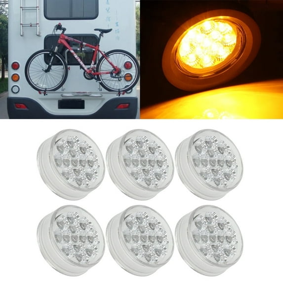 ECCPP Universal 6Pack 2.5â€ 13LED Yellow Stop Turn Signal Lamp Side ...