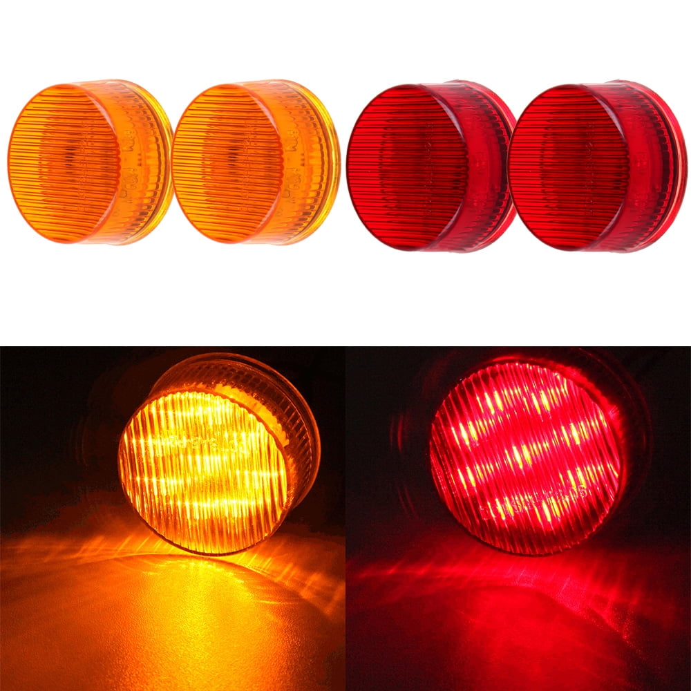ECCPP Universal 9LED 2Pack 2” Red/Amber Light Clearance Side Marker ...