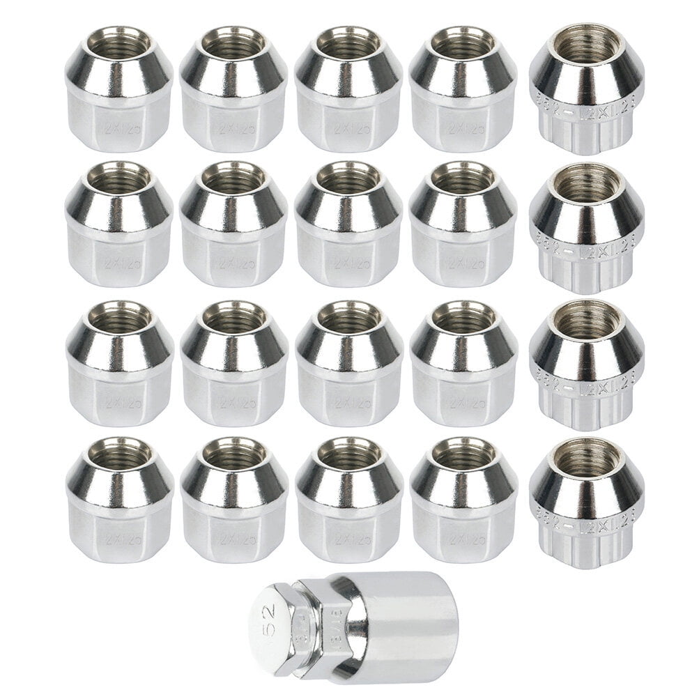 ECCPP Wheel Lug Nuts 16 Pieces + 1 Locking Lug Set + 1 Key 12x1.25 ...