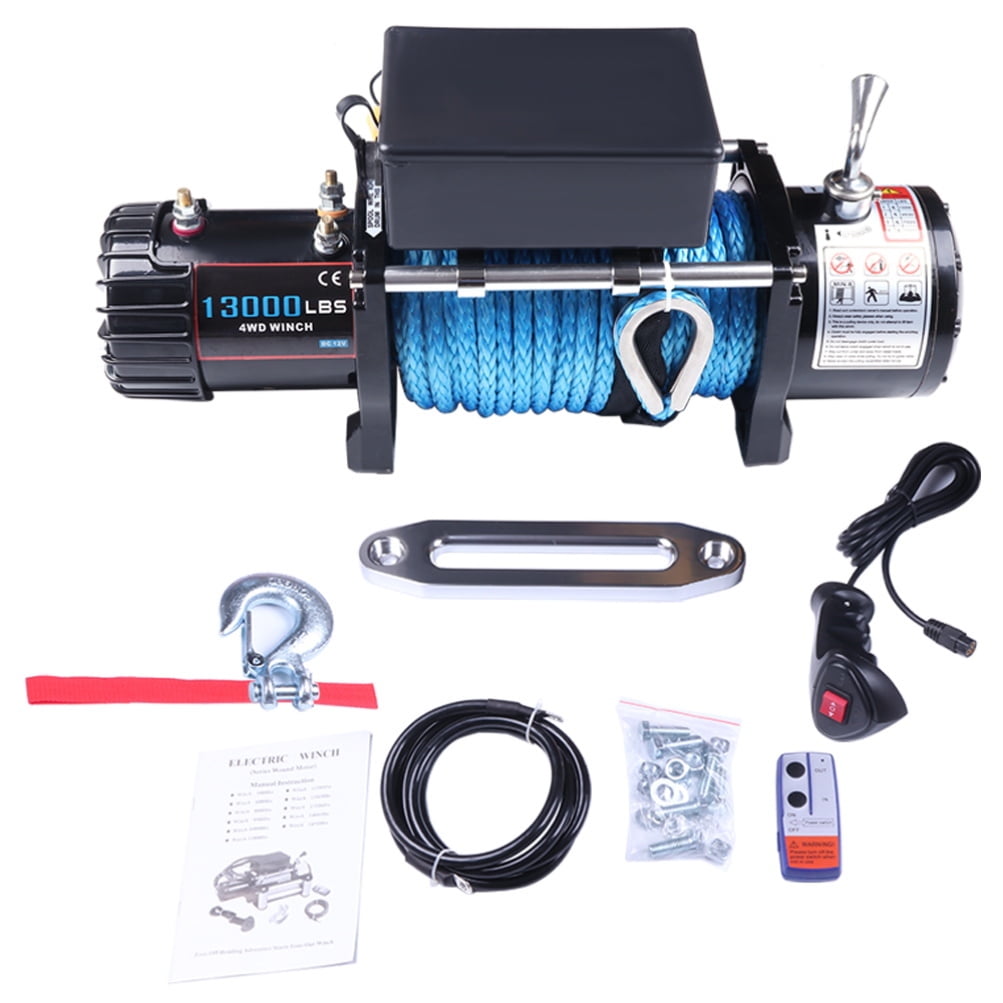 ECCPP Winches12V 13000 LBS Electric Winch+Aluminum Fairlead+Synthetic ...