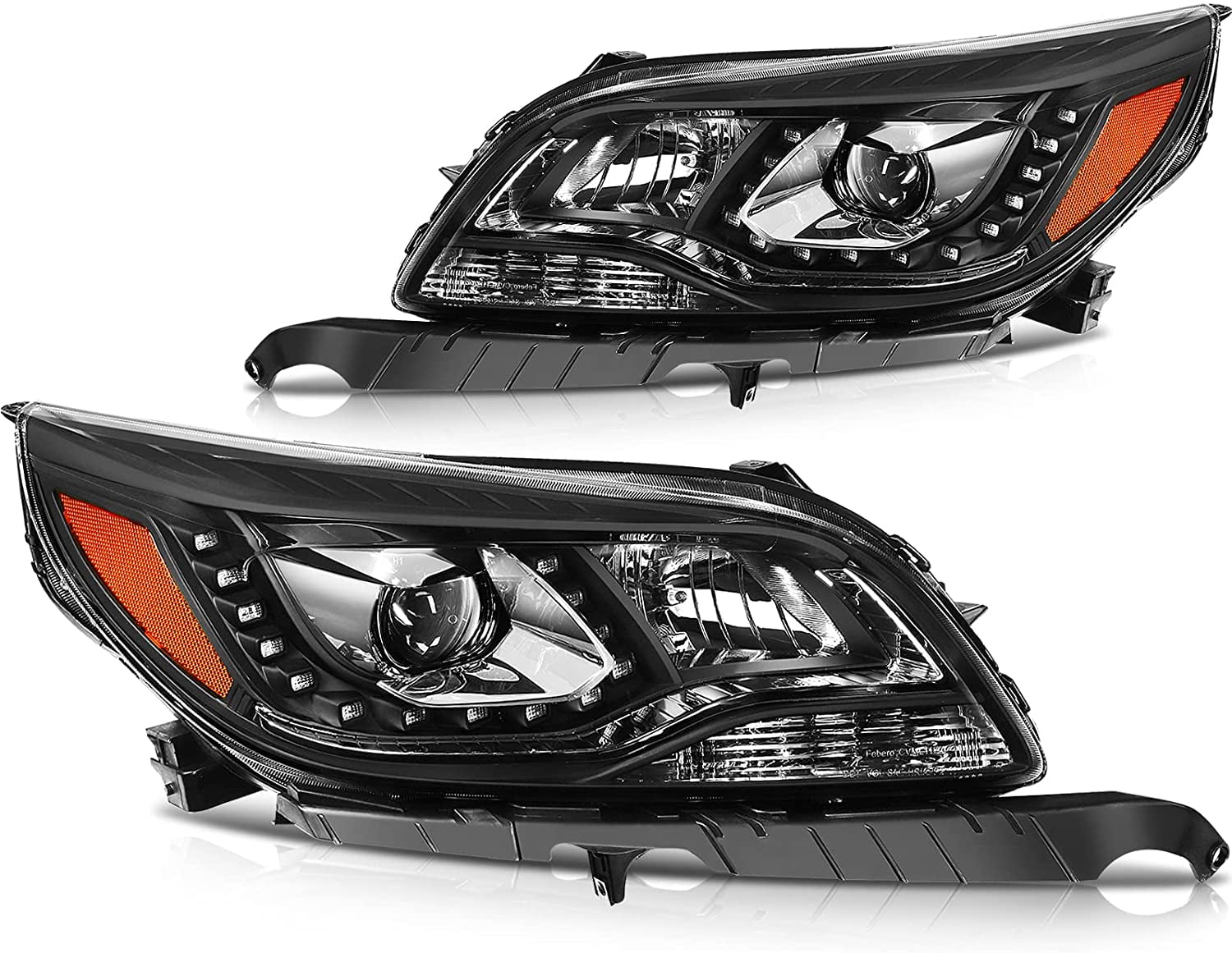 ECCPP Halo Headlight Assembly Kit for 2013-2015 Chevy Malibu, Front ...