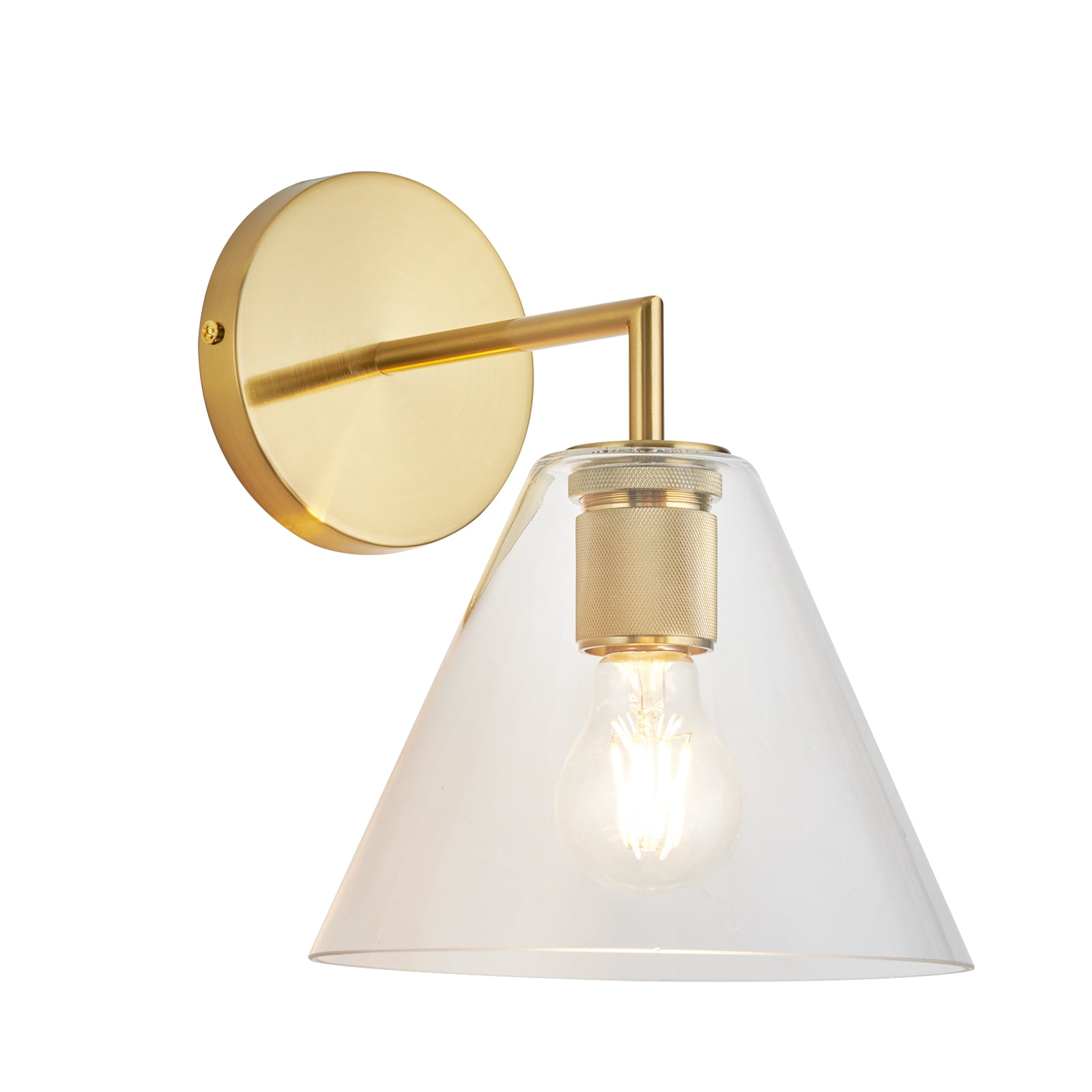 ECD Lighting Luxury Clear Glass Funnel Wall Light Fixture - Vintage ...