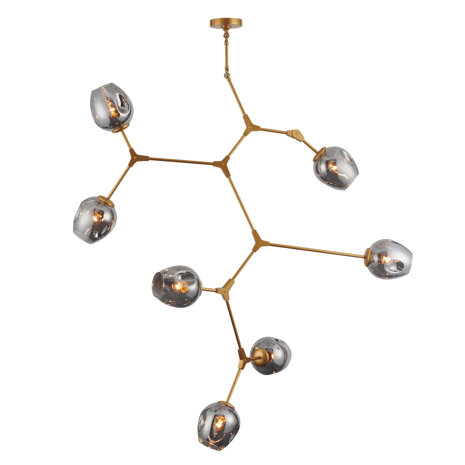 ECD Lighting Multi-Head Smoked Glass Galaxy Pendant Light Fixture ...