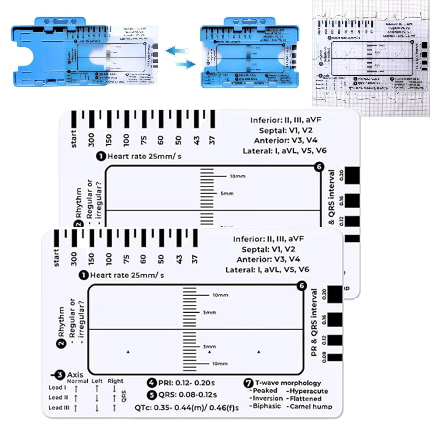 ECG 7 Step Ruler, ECG 7 Step Ruler for ECG/EKG Interpretation ...