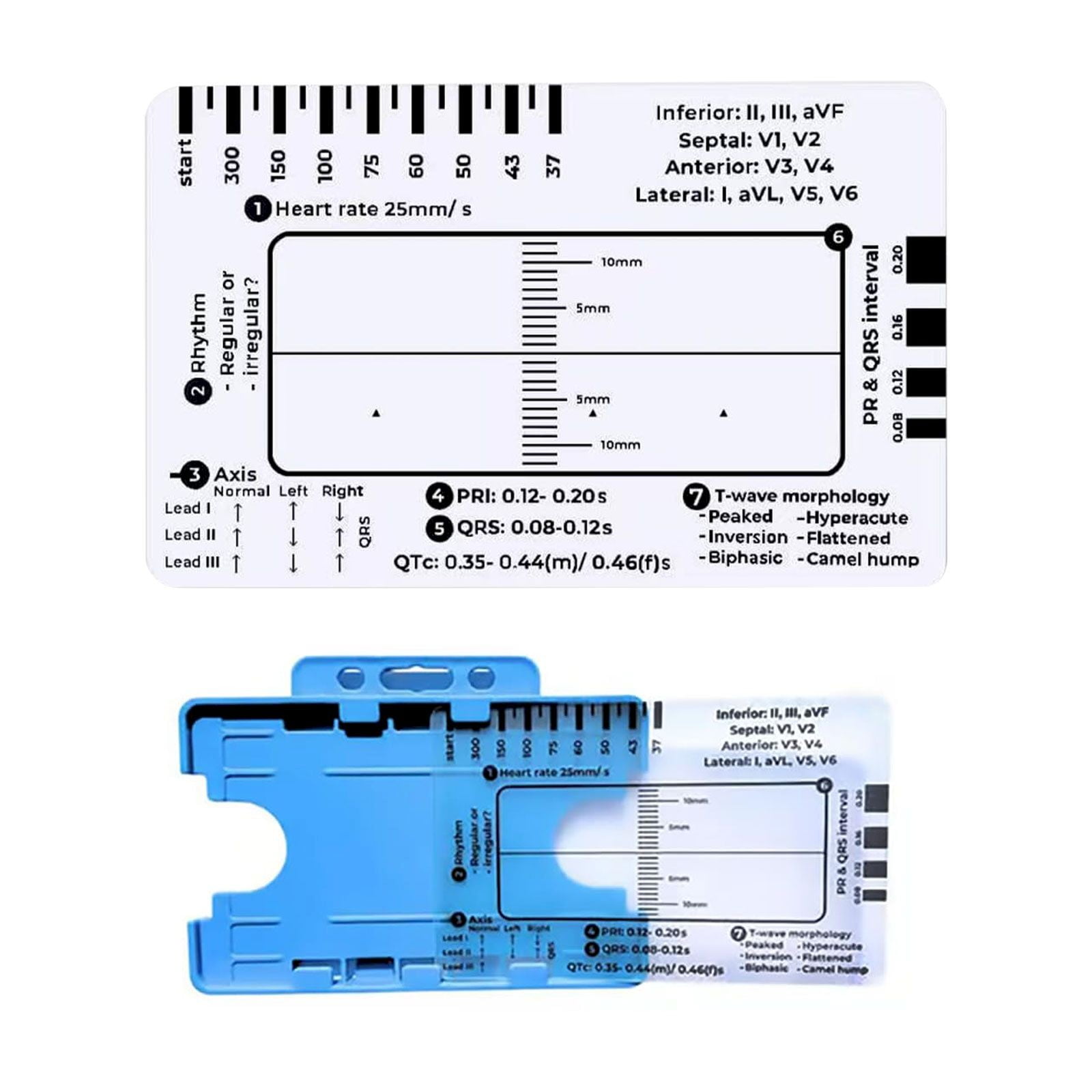 ECG 7 Step Ruler, ECG Ruler Plastic Ruler Measuring Tool, ECG 7 Step ...