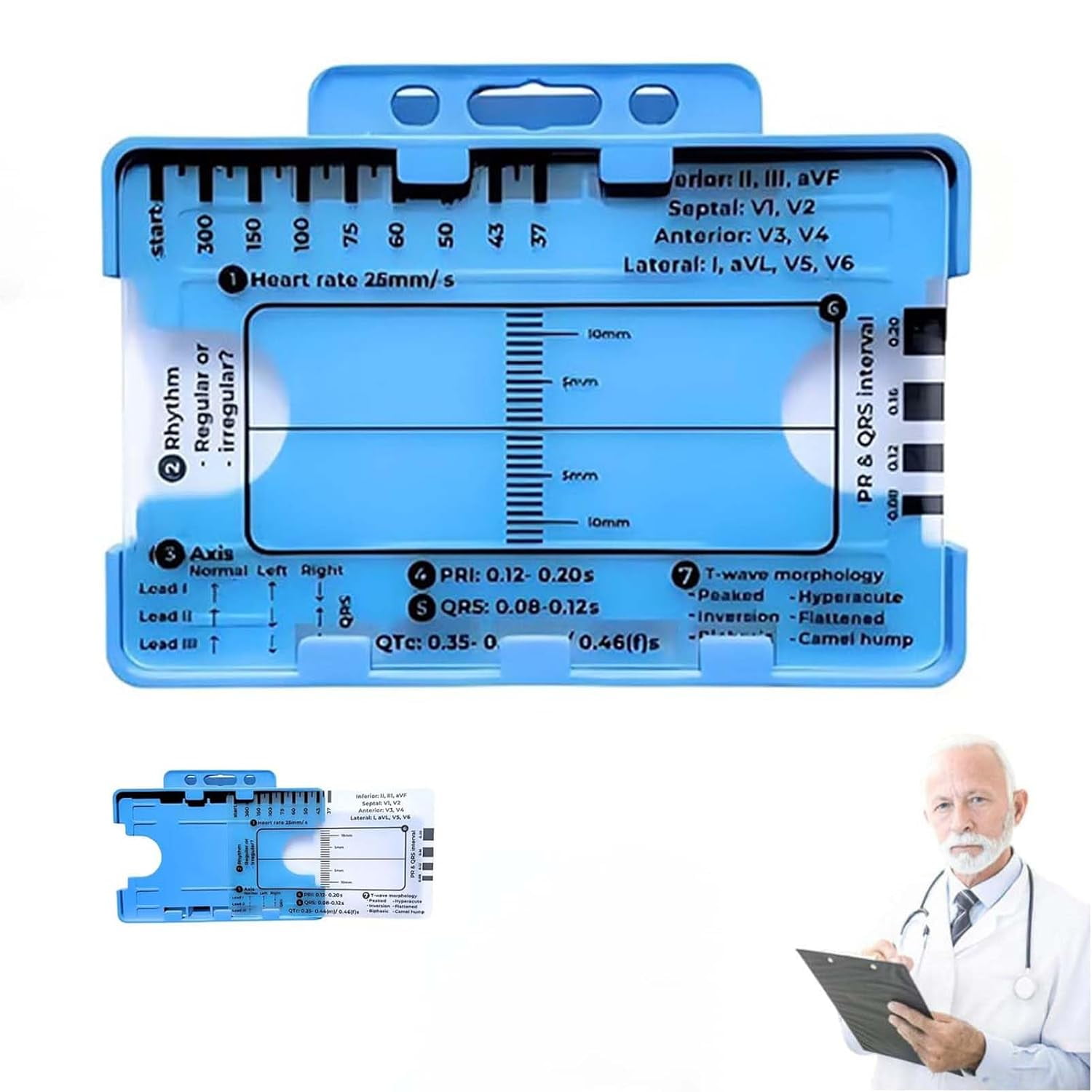 ECG 7 Step Ruler ECG Ruler Transparent EKG 7-Step Ruler Transparent EKG ...