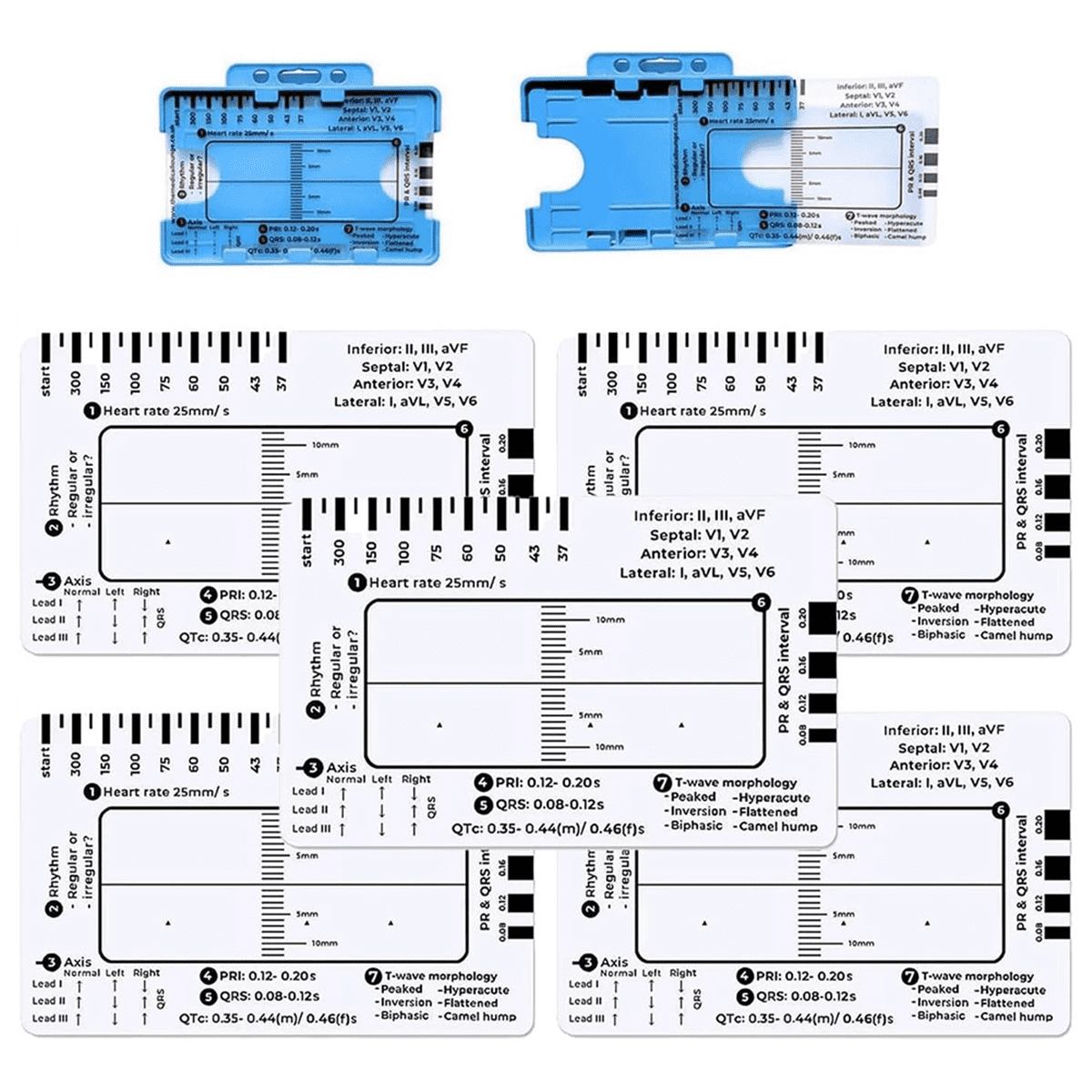 ECG 7 Step Ruler,ECG Ruler for ECG/EKG Interpretation,ECG Reference ...