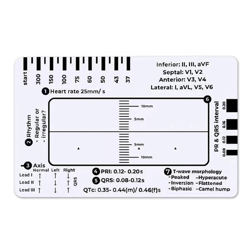 ECG 7 Step Ruler, EKG 7 Step Ruler for ECG/EKG Interpretation, ECG ...