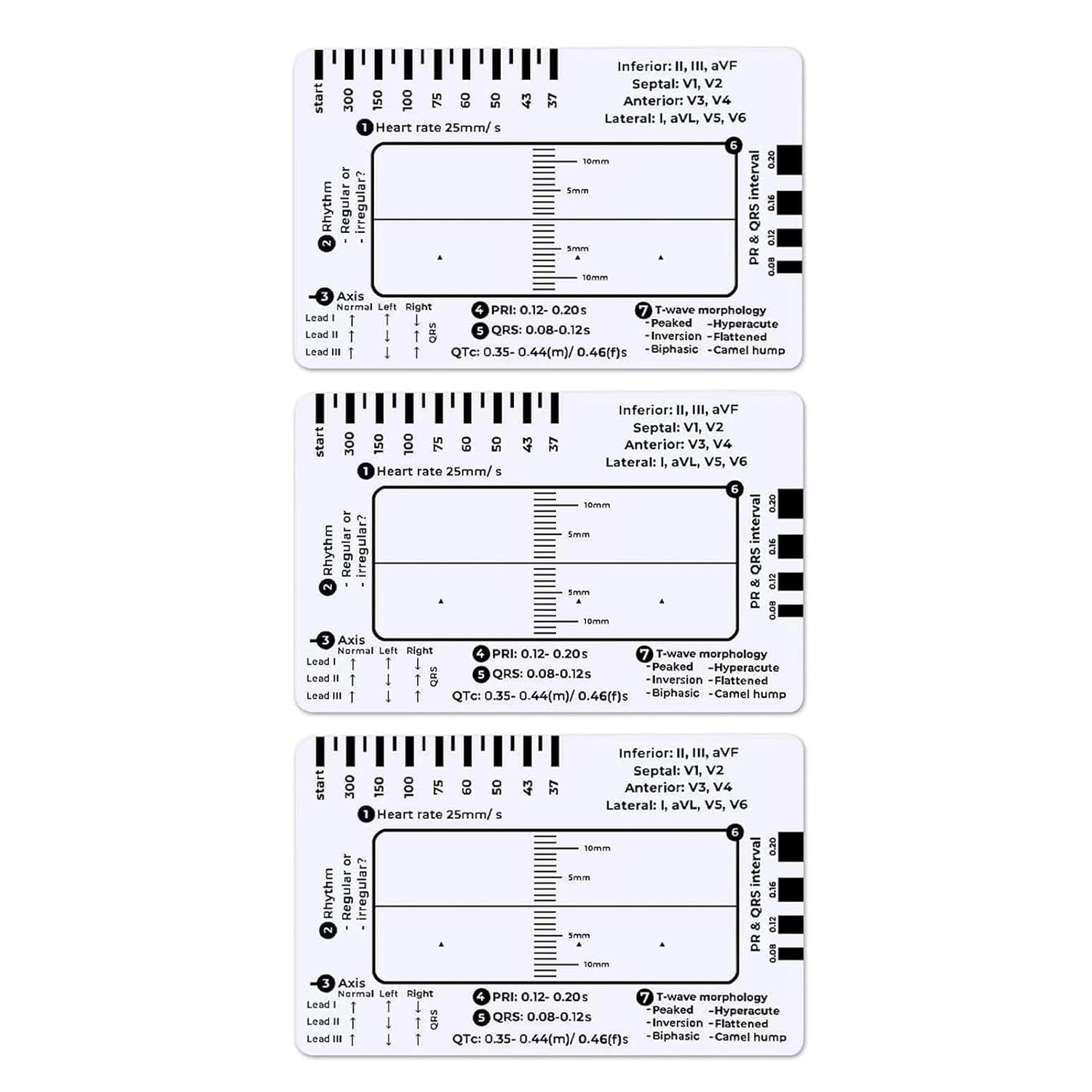 ECG 7 Step Ruler, ECG 7 Step Ruler for ECG/EKG Interpretation, EKG ...