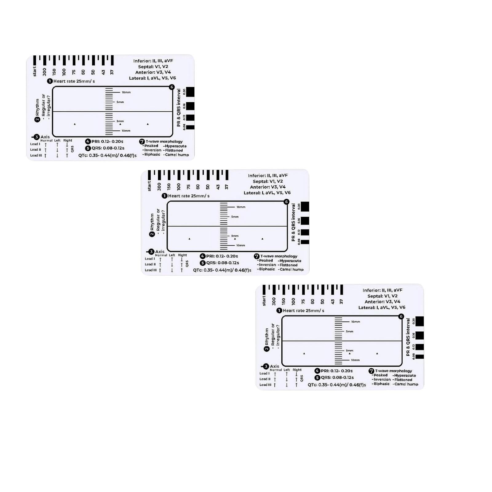 ECG 7 Step Ruler, ECG Ruler Plastic Ruler Measuring Tool, ECG 7 Step ...