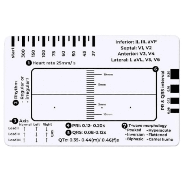ECG 7 Step Ruler, Ruler for ECG/EKG Interpretation, Rapid and Quick ...