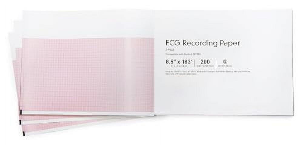 ECG Diagnostic Recording Paper, Red Grid Thermal Paper with Z-Fold ...