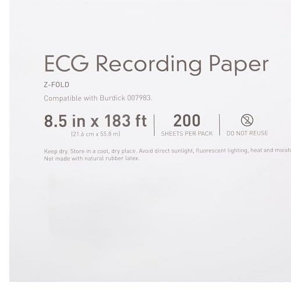 ECG Diagnostic Recording Paper, Red Grid Thermal Paper with Z-Fold ...
