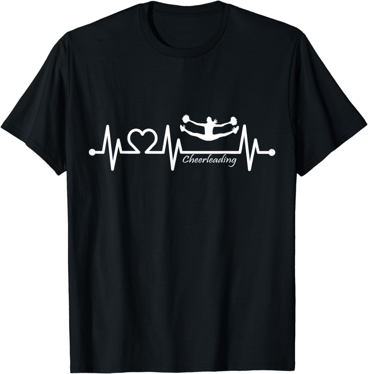 ECG Pulse Heartbeat With Heart | Cheerleader T-Shirt - Walmart.com