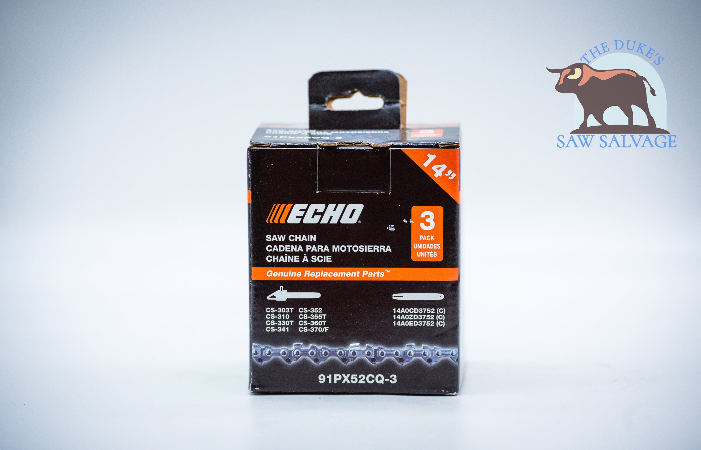 ECHO 3 CHAIN VALUE PACK 14" CS-355T CS-310 91PX52CQ-3 3/8LP .050 52DL ...