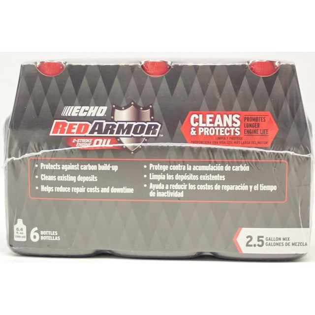 ECHO Red Armor 2.5 Gallon Mixture Two Stroke Oil, 6 Pack of 6.4oz ...