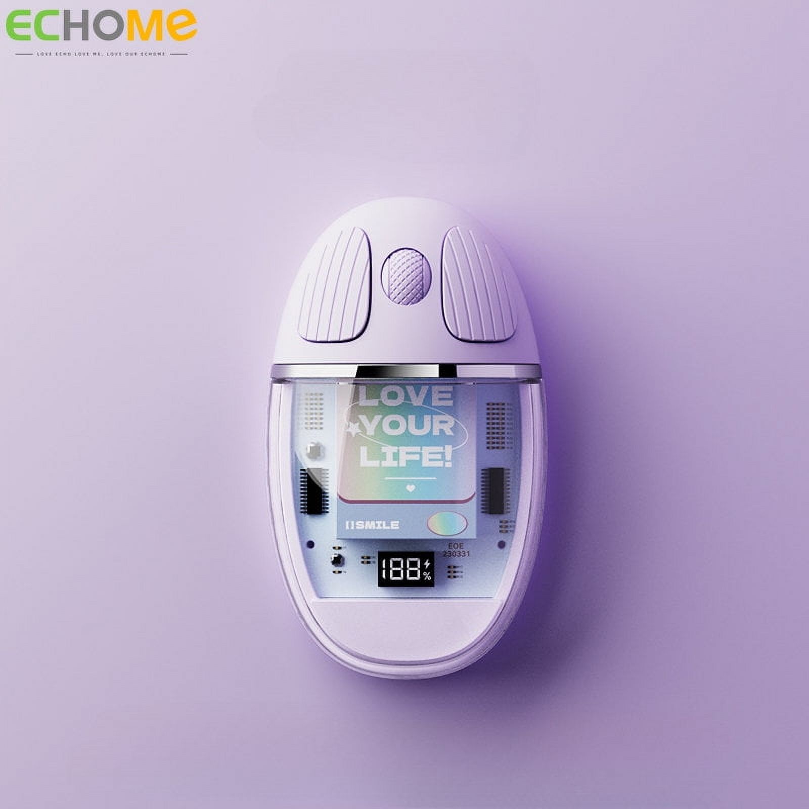 CheShi Transparent Wireless Mouse for Girls, Rechargeable RGB Backlight ...