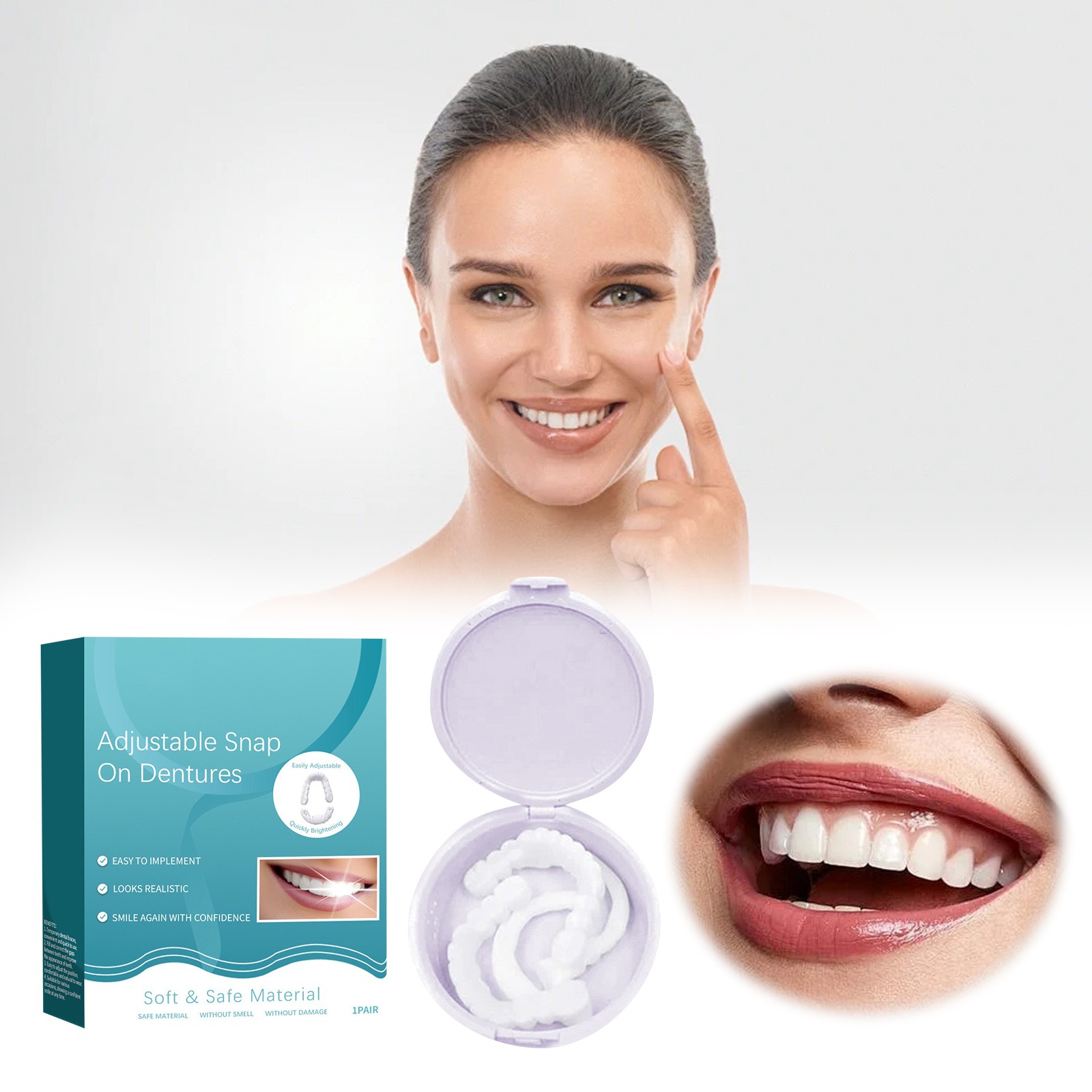 ECHOYY Adjustable Snap On Dentures For Comfortable And Natural ...