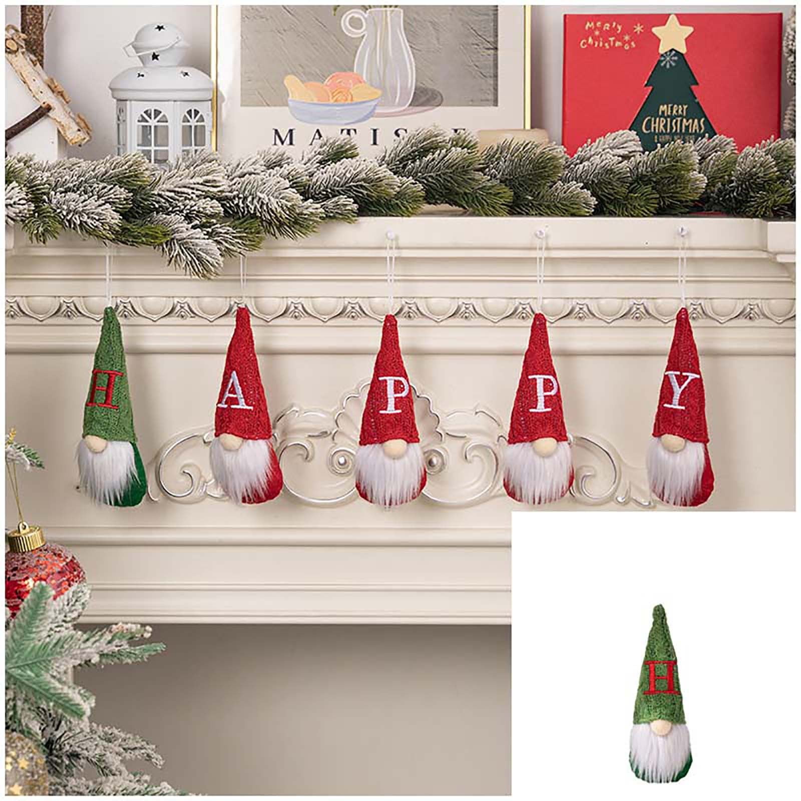 ECHOYY DIY Letter Pendant Doll Santa Tree Pendant Knitted Embroidery ...