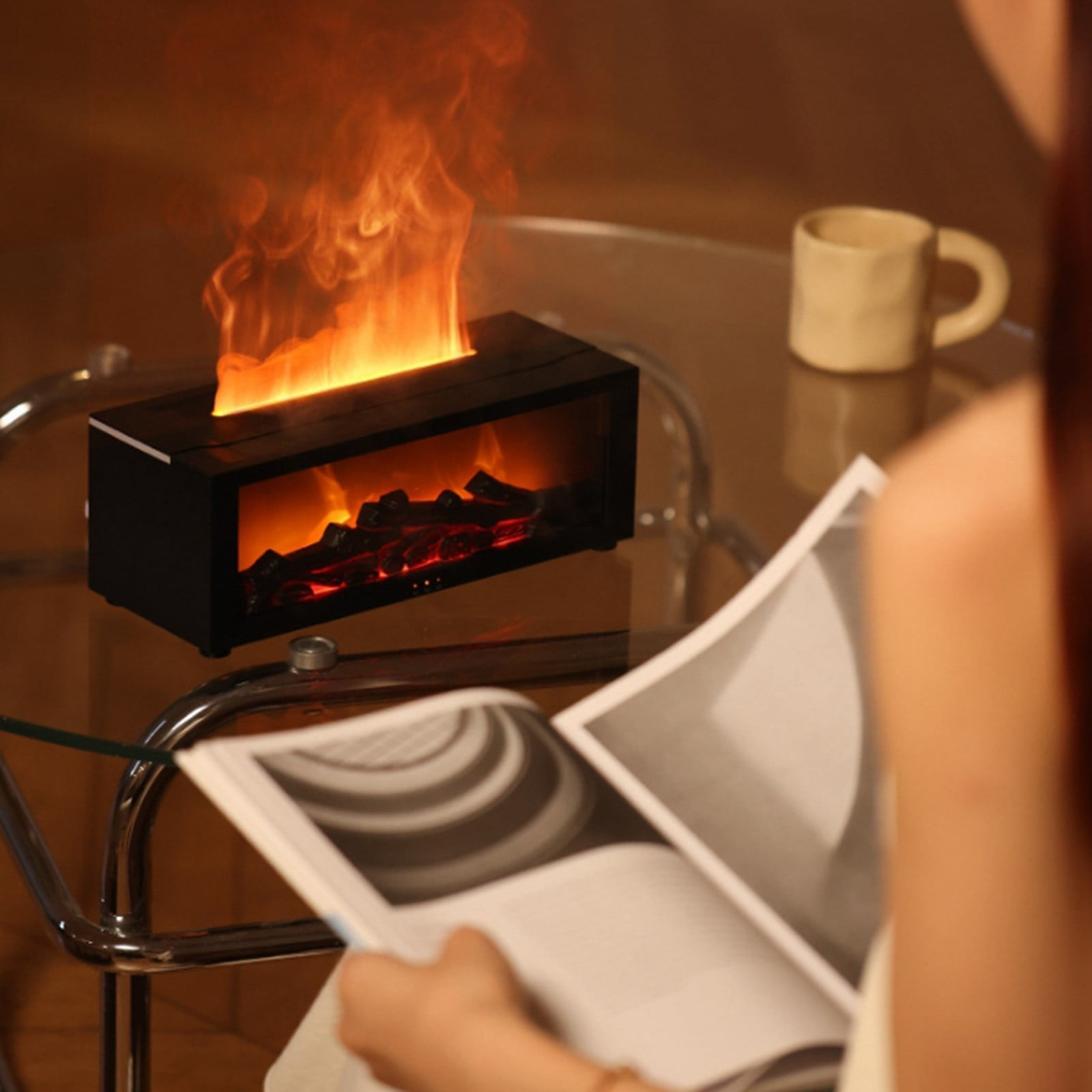 ECHOYY Fireplace Aromatherapy Machine Colorful Atmosphere Light Desktop ...