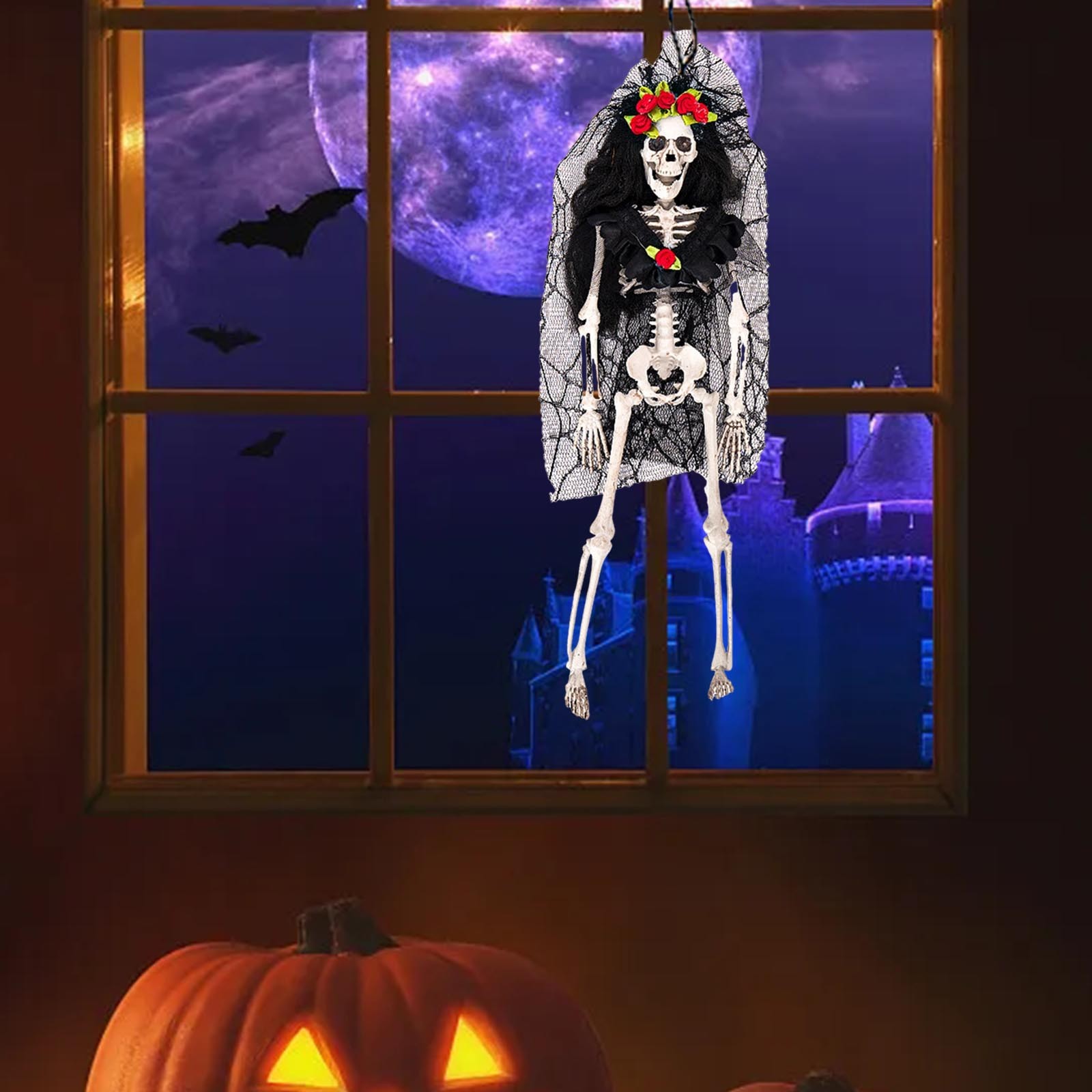 ECHOYY Life Size Skeletons Outdoor Decorations Realistic Full Body ...