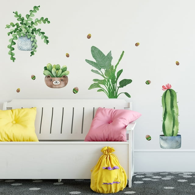 ECHOYY Potted Wall Sticker Removable Mural Decal Art Sticker For Kids ... ECHOYY Potted Wall Sticker Removable Mural Decal Art Sticker For Kids ...