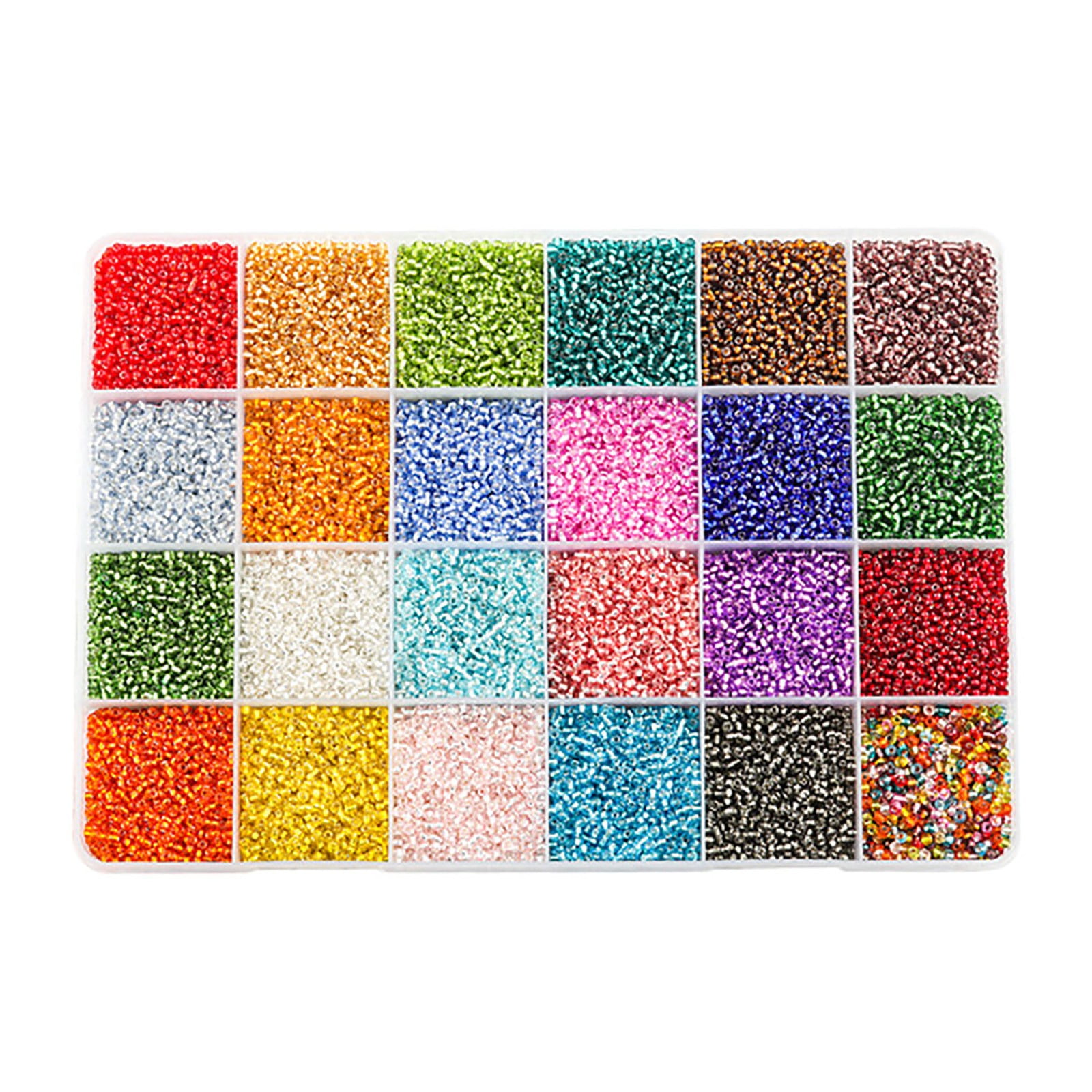 ECHOYY Silver Filled Glass Beads With Dispersion Beads Set Diy Bracelet ...