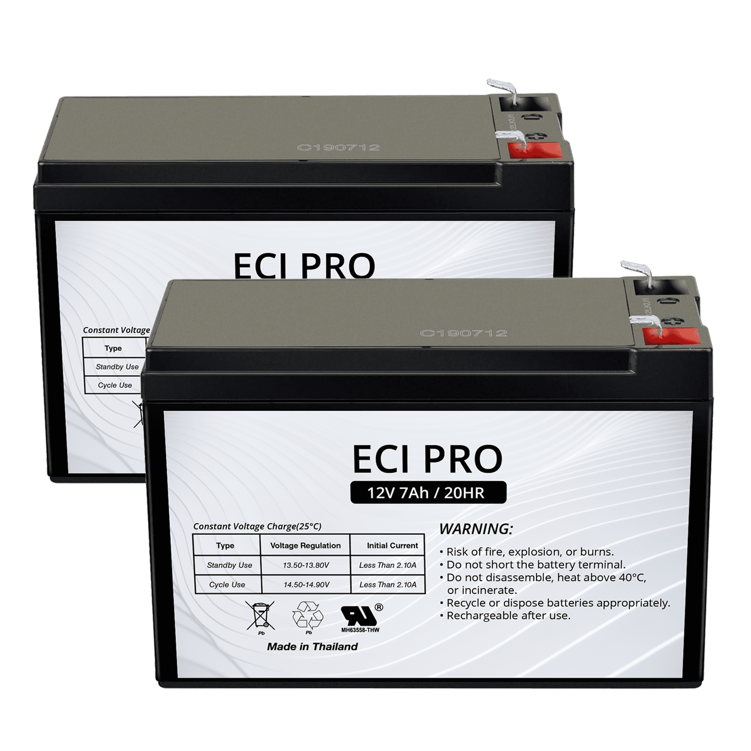 ECI Pro 12 V 7 Ah SLA AGM Battery – UPS, Security Alarm & Emergency ...