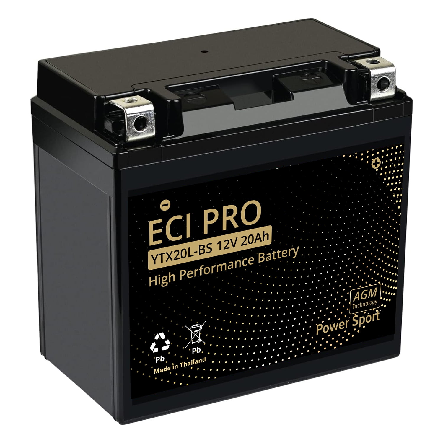 ECI ProYTX20L-BS Motorcycle Battery 12V 20Ah 330CCA – Powersports ...