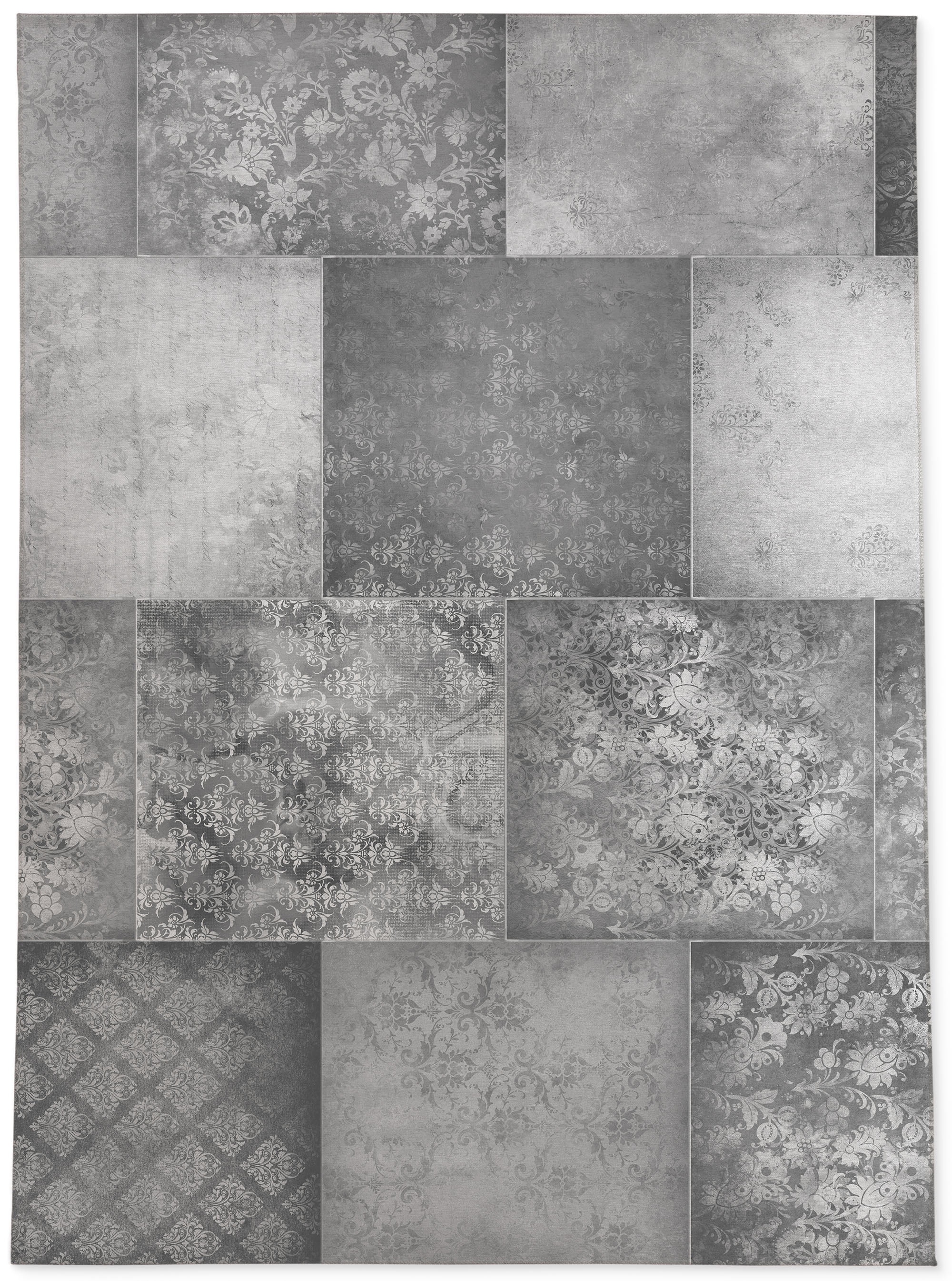 ECLECTIC BOHEMIAN PATCHWORK LIGHT GREY Outdoor Rug By Kavka Designs ...