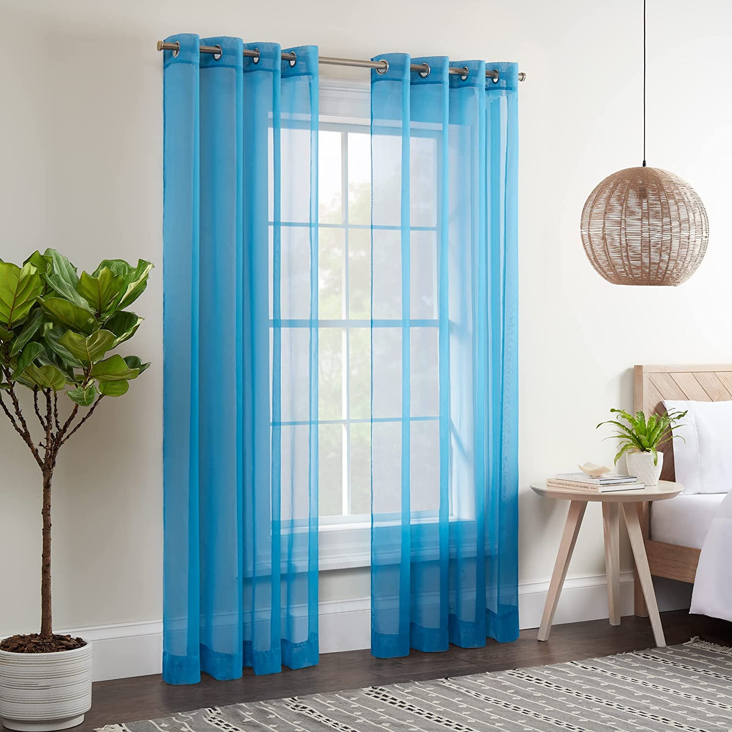 ECLIPSE Kiara Modern Sheer Voile Light Filtering Grommet Window ...