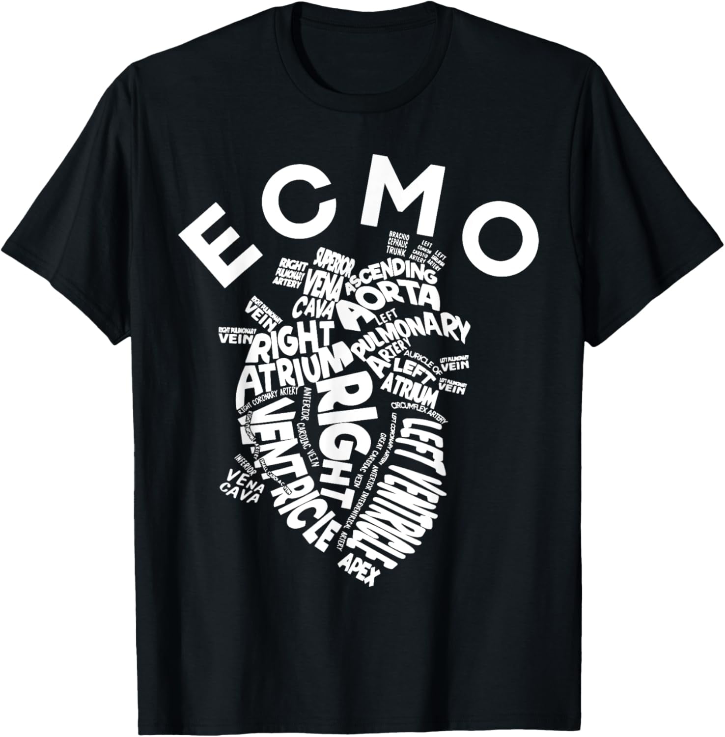 ECMO Heart Nurse Anatomy ECMO Specialist Crew CVICU T-Shirt - Walmart.com