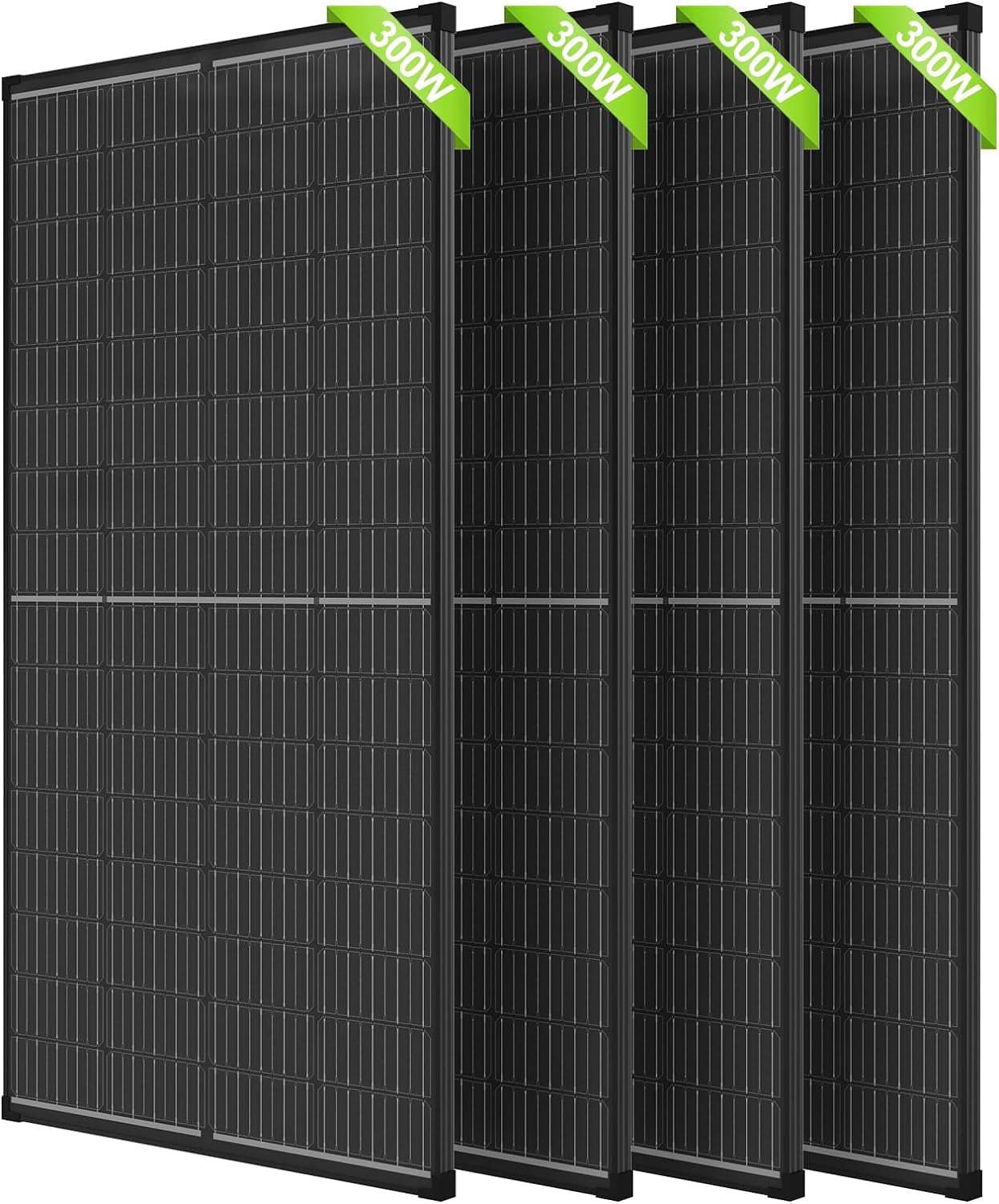 ECO-Baeerss 1200W and 300W Monocrystalline Solar Panels-HH, 4-Pack ...