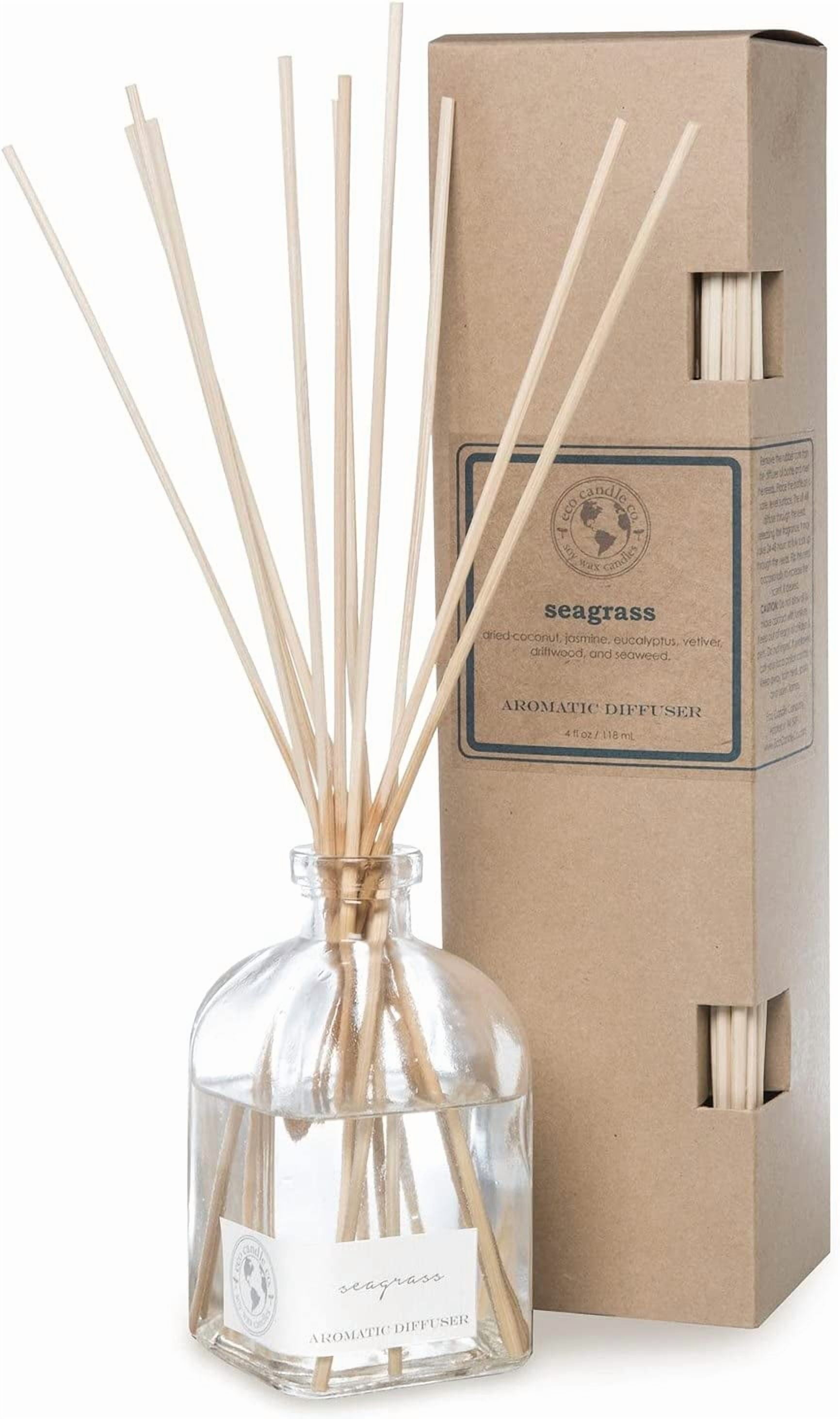 ECO CANDLE CO. Reed Diffuser Set, Seagrass, 4 oz. - Scents of Coconut ...