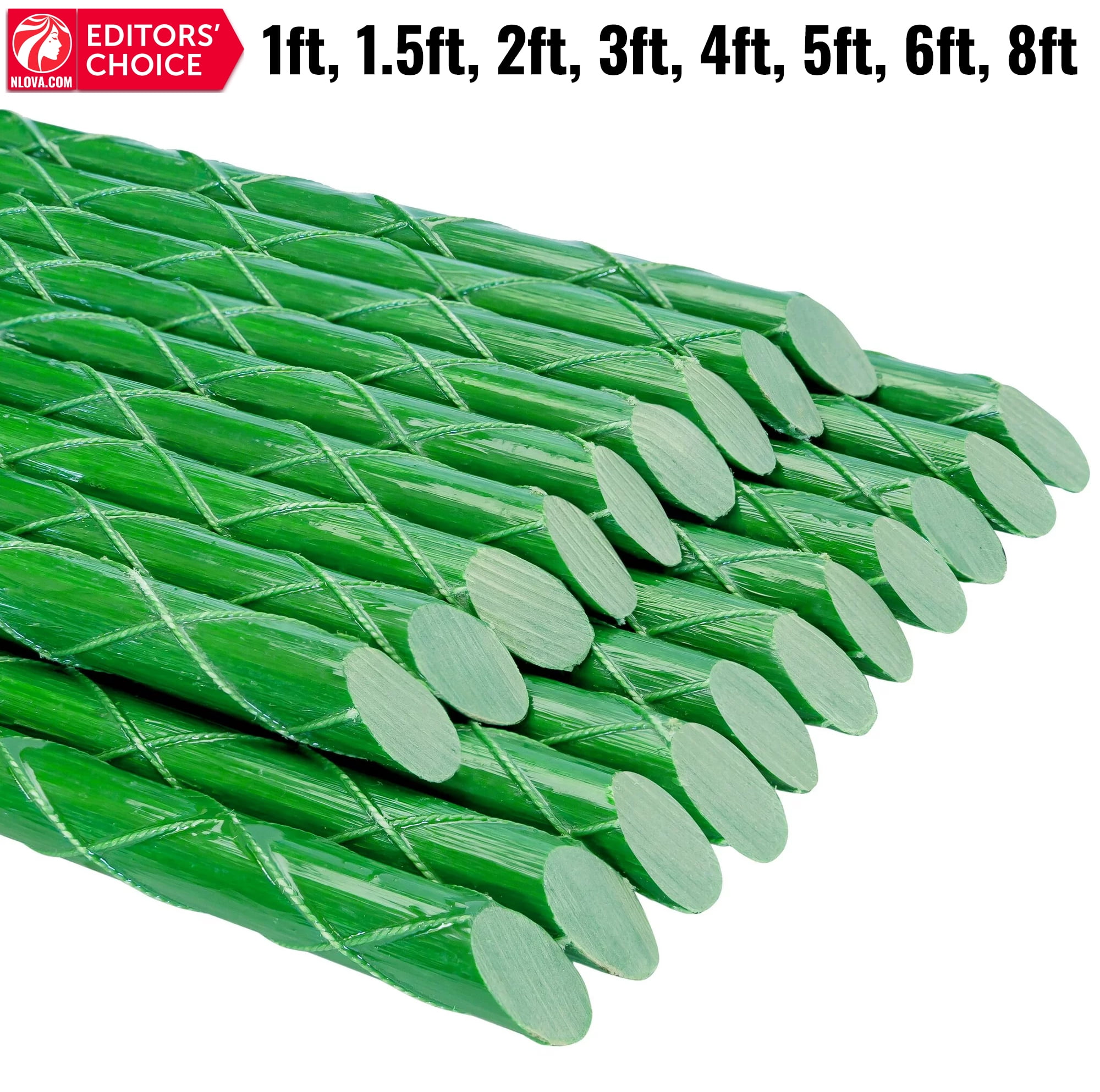 ECO-FRIENDLY 1-FT Fiberglass Garden Stakes 1ft 2ft 3ft 4ft 5ft 6ft 8ft ...