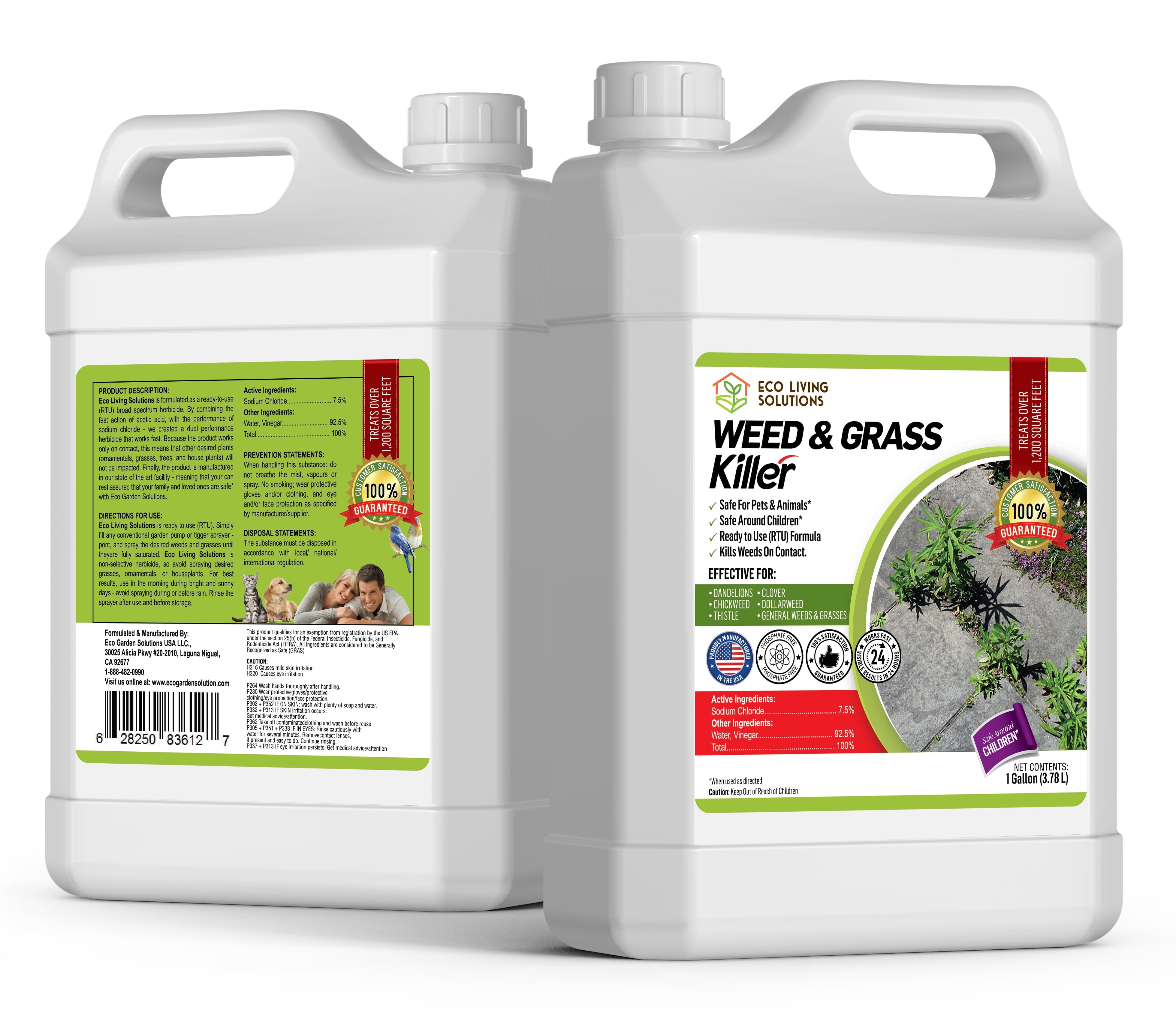 ECO GARDEN PRO - Organic Vinegar Weed Killer | Kid & Pet Safe | Clover ...