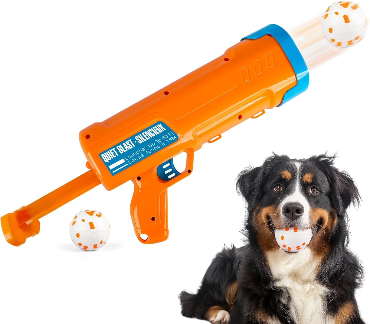ECO PET SUPPLY Dog Ball Launcher, Upgraded Dog Ball Blaster with 3 ETPU ...
