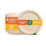 Stack Man Compostable Oval Paper Plates [10 Inch] - [50-Pack] Heavy ...