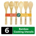ECO SOUL Bamboo Wooden Kitchen Utensils, Non-stick Spatula, Cutlery ...