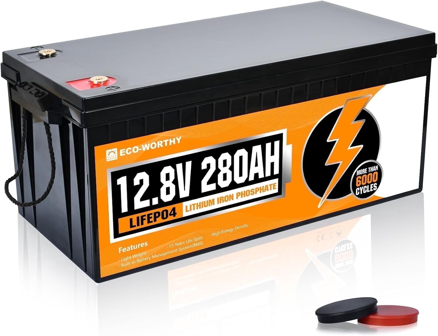 ECO-WORTHY 12V 280Ah LiFePO4 Lithium Battery, 6000+ Deep Cycles, 3584Wh ...