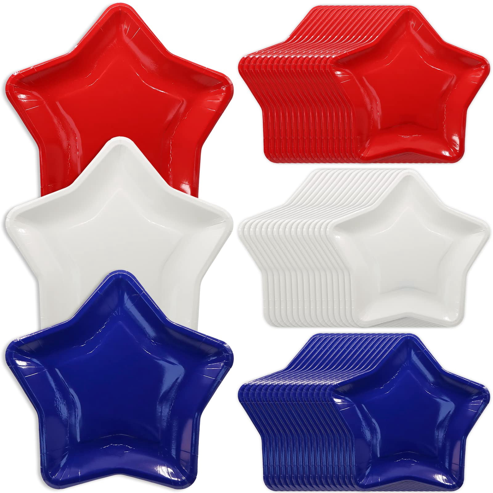 ECOHOLA 10.5" Red White RRF12 and Blue Disposable Count American Star ...